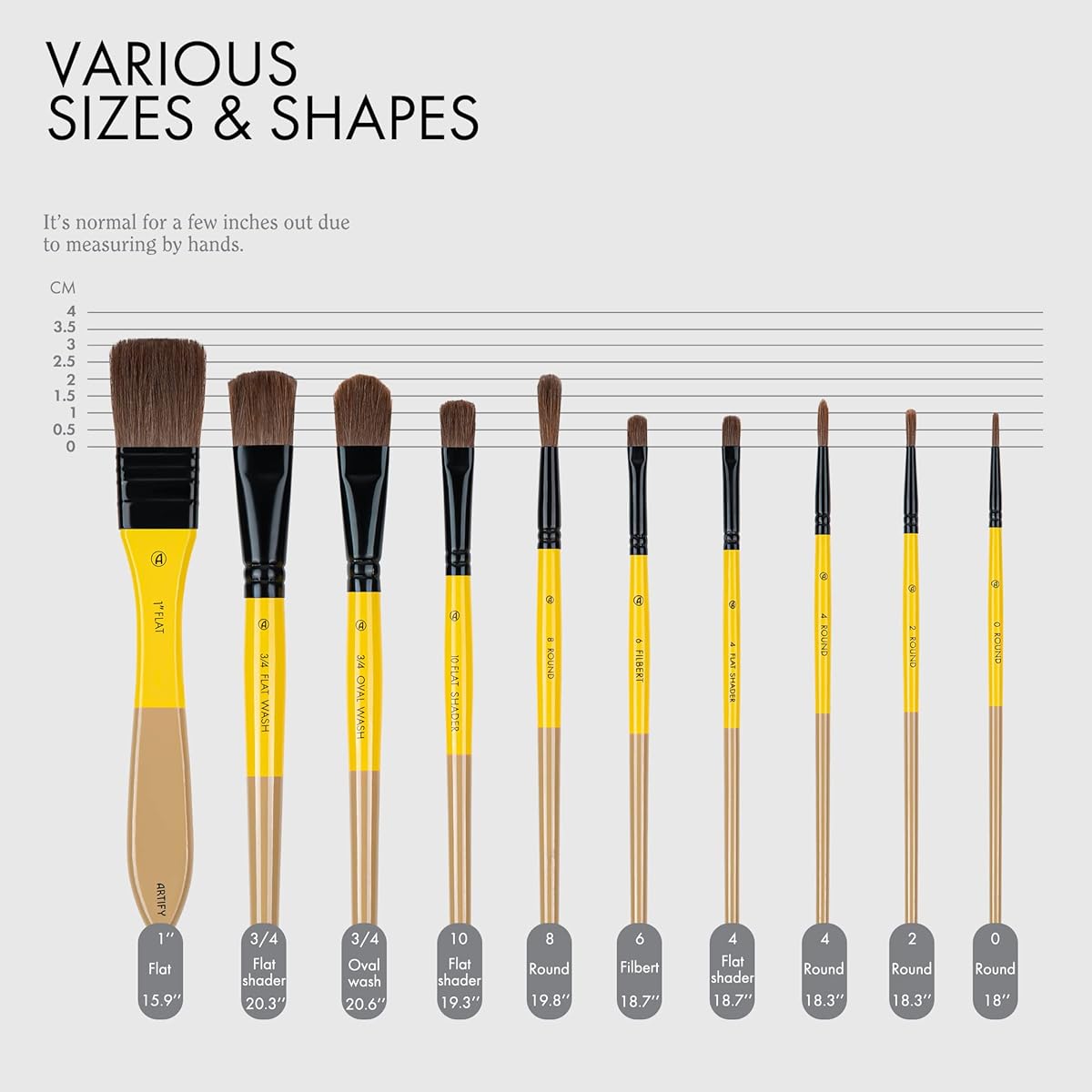 $2/mo - Finance ARTIFY 10 Pieces Paint Brush Set, Intermediate Series ...