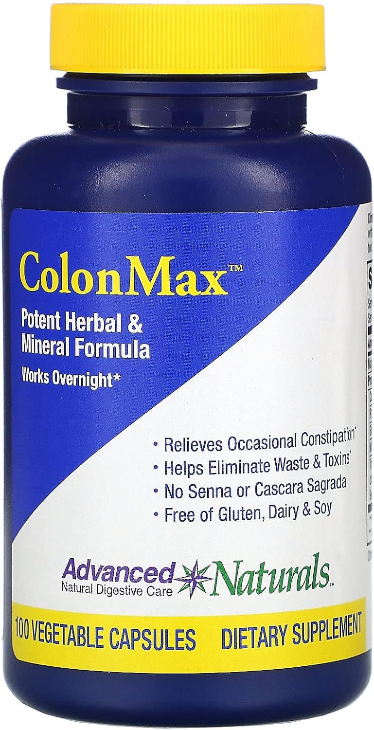 Amazon.com: Advanced Naturals Colonmax Caps, 100 Count, Blue and White ...