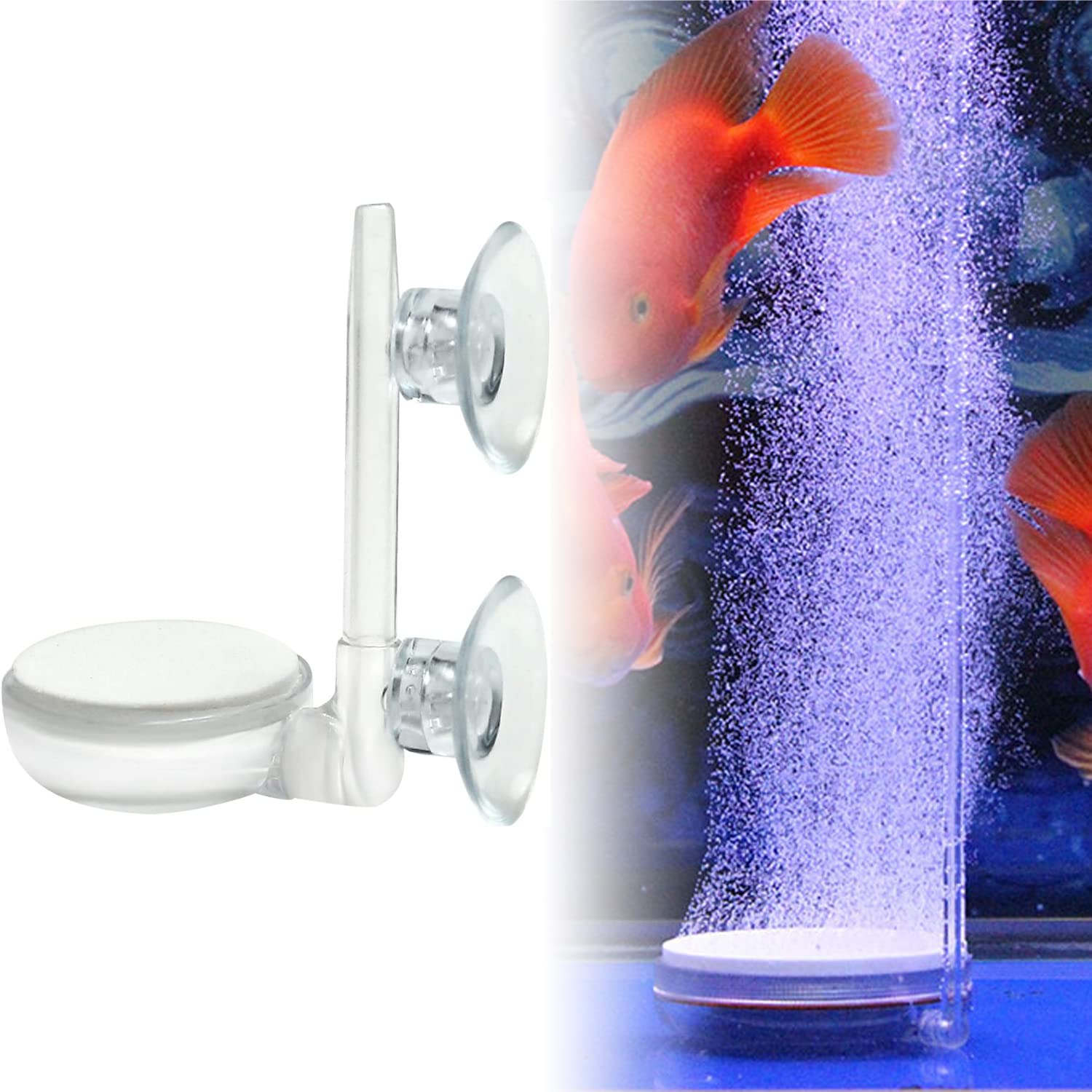 SYOSI Aquarium Air Stone Fish Tank Nano Bubble Stone Kit with Control ...