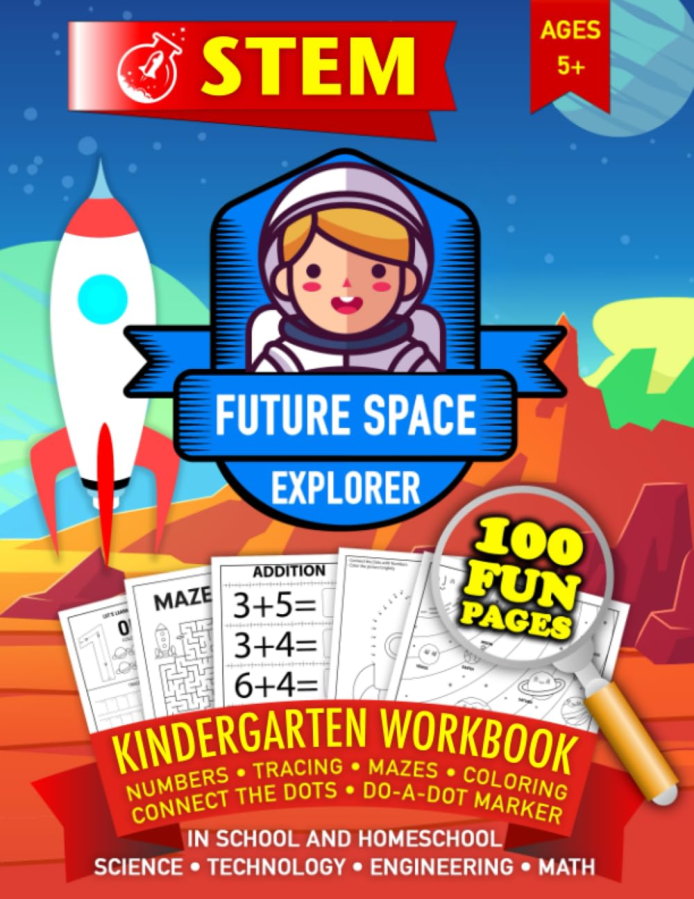 STEM Kindergarten Workbook • Tracing • Mazes • Coloring • Numbers ...