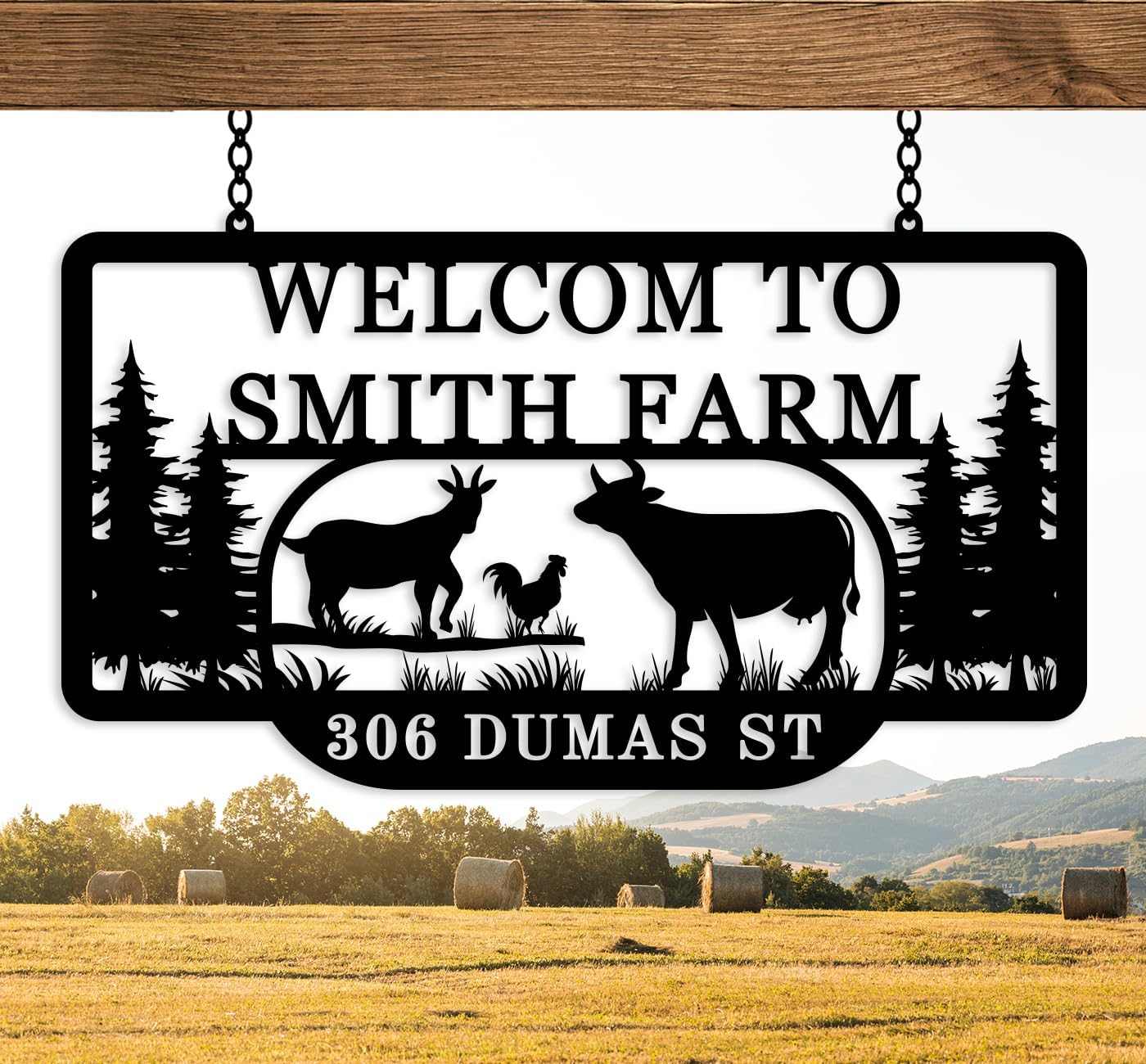 Amazon.com: Personalized Cow Goat Barn Sign, Farmhouse Sign, Cattle ...