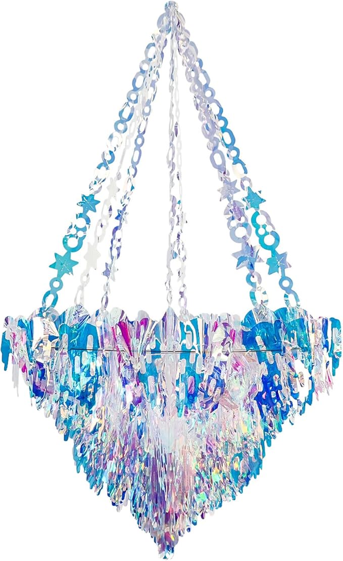 Amazon.com: 1pcs 30 Inch Iridescent Chandelier Shaped Foil Ceiling ...