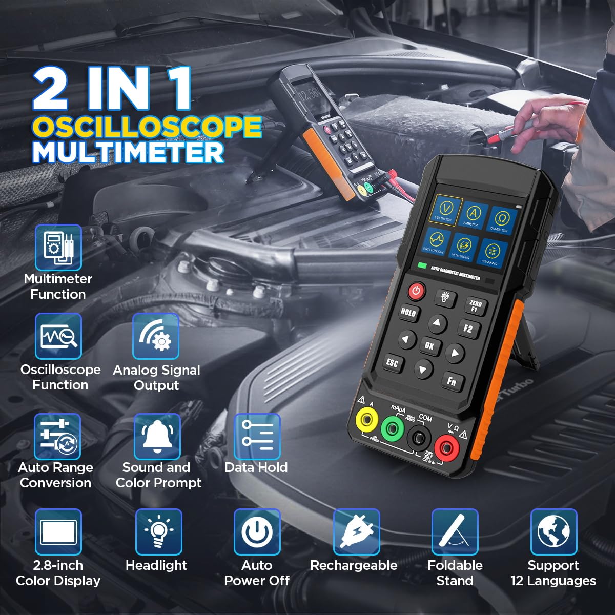 Snapklik.com : Oscilloscope Multimeter Auto-Ranging TRMS Digital ...