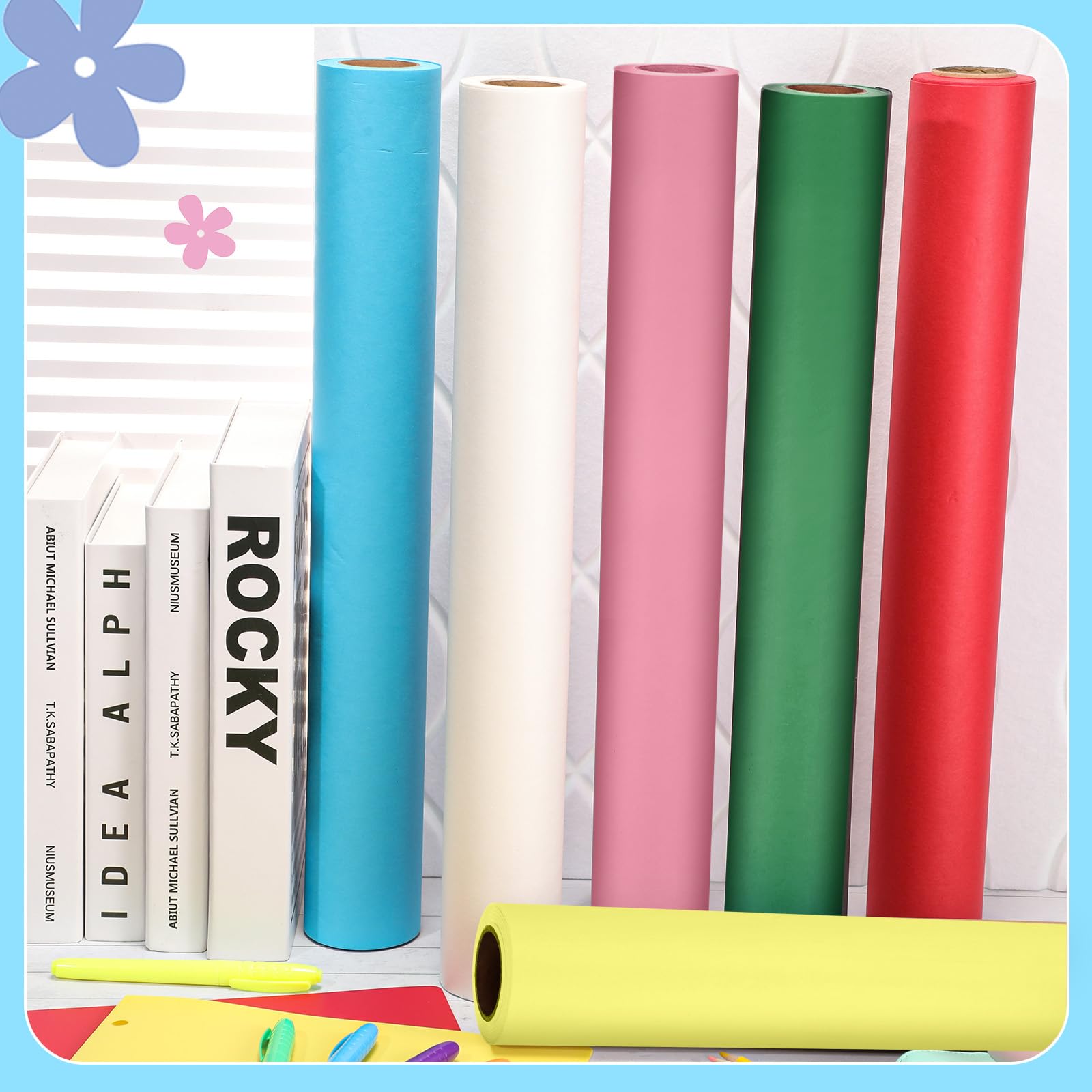 Snapklik.com : Colarr 6 Pack Bulletin Board Paper Roll Colored 19. 7 ...