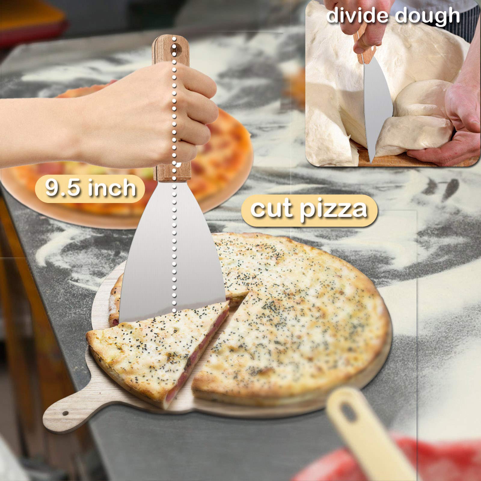 Snapklik.com : Wooden Griddle Scraper Set Of 2, Stainless Steel Metal ...