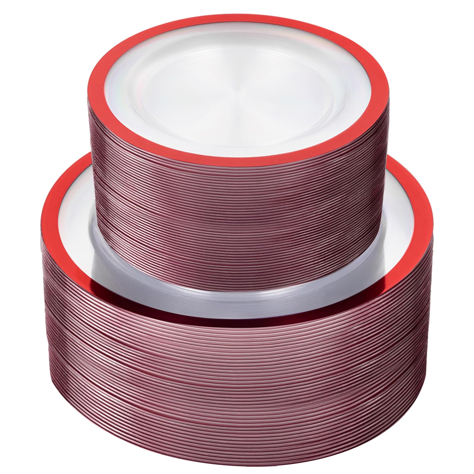 Amazon.com: U-QE 120PCS Red Plastic Plates - Red Plates Disposable ...