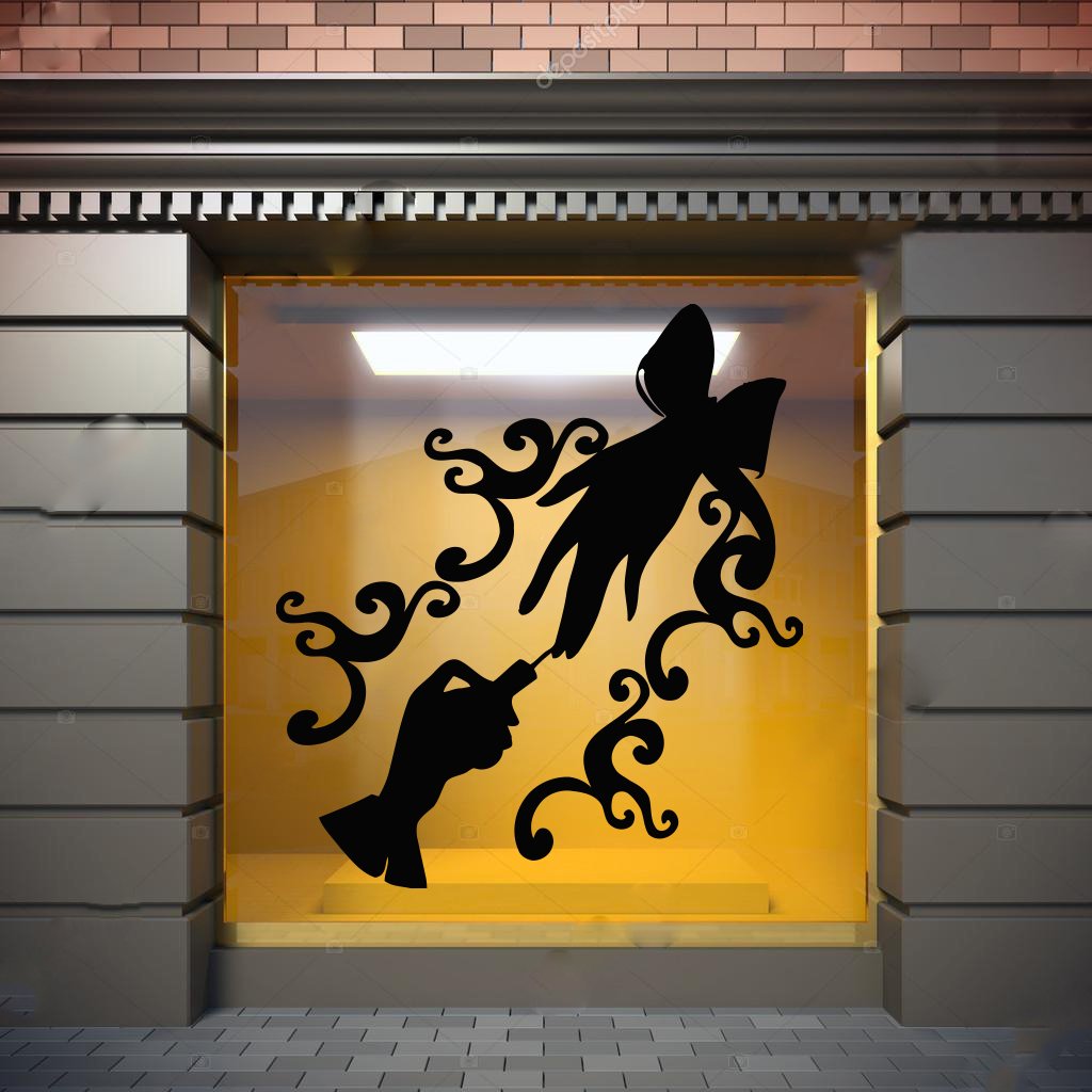 Amazon.com: Wall Window Decal Sticker Nail Salon Nails Nail Polish ...