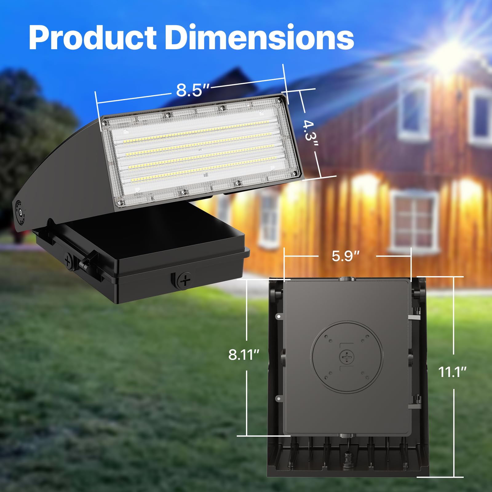 Snapklik.com : HYPERLITE Wall Pack Light 100W: 13000LM ETL Approved ...