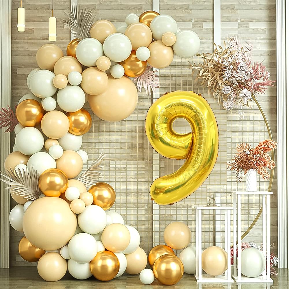 Snapklik.com : Gold Number Balloons 9 40 Inch 9 Helium Number Balloons ...