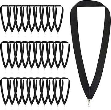 30Pcs Award Ribbon Lanyards Medal Ribbons Black Neck Ribbons for Medals ...