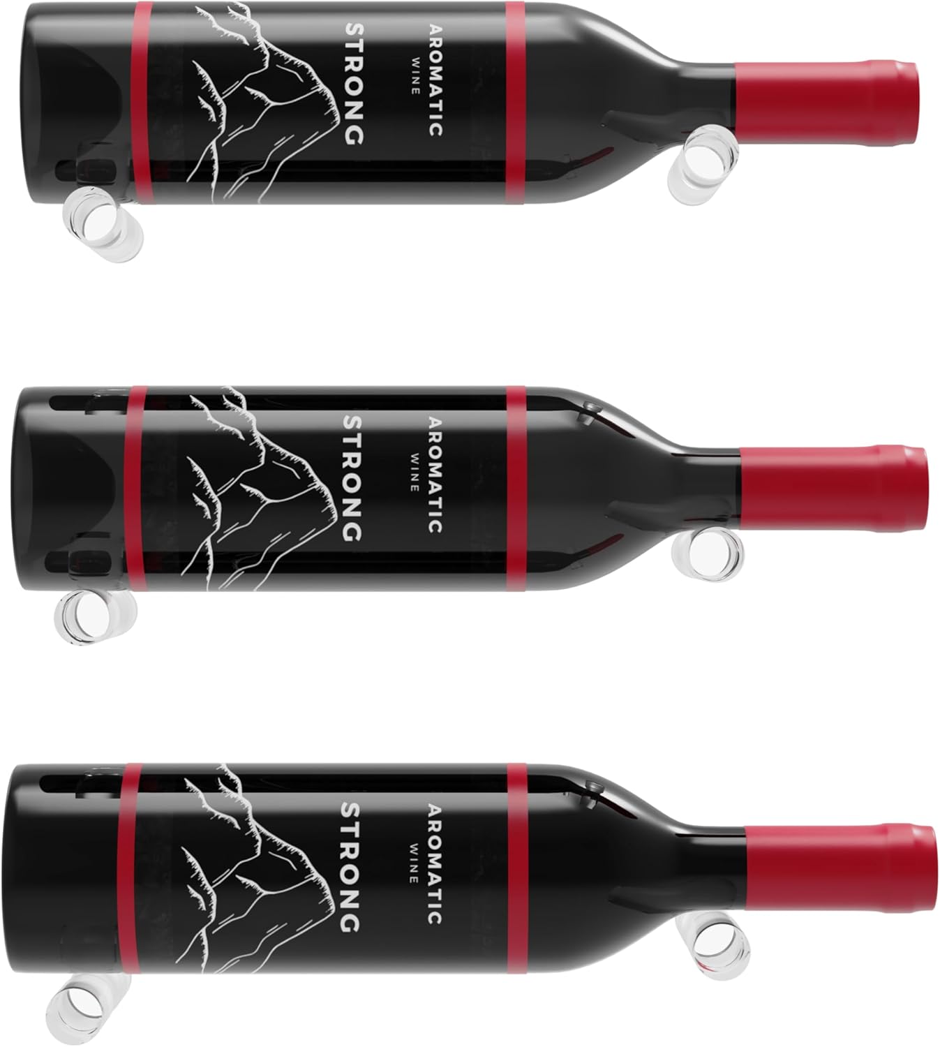 Amazon.com: Acrylic Wall Mounted Wine Racks 6 Pins Wine Bottle Holder ...