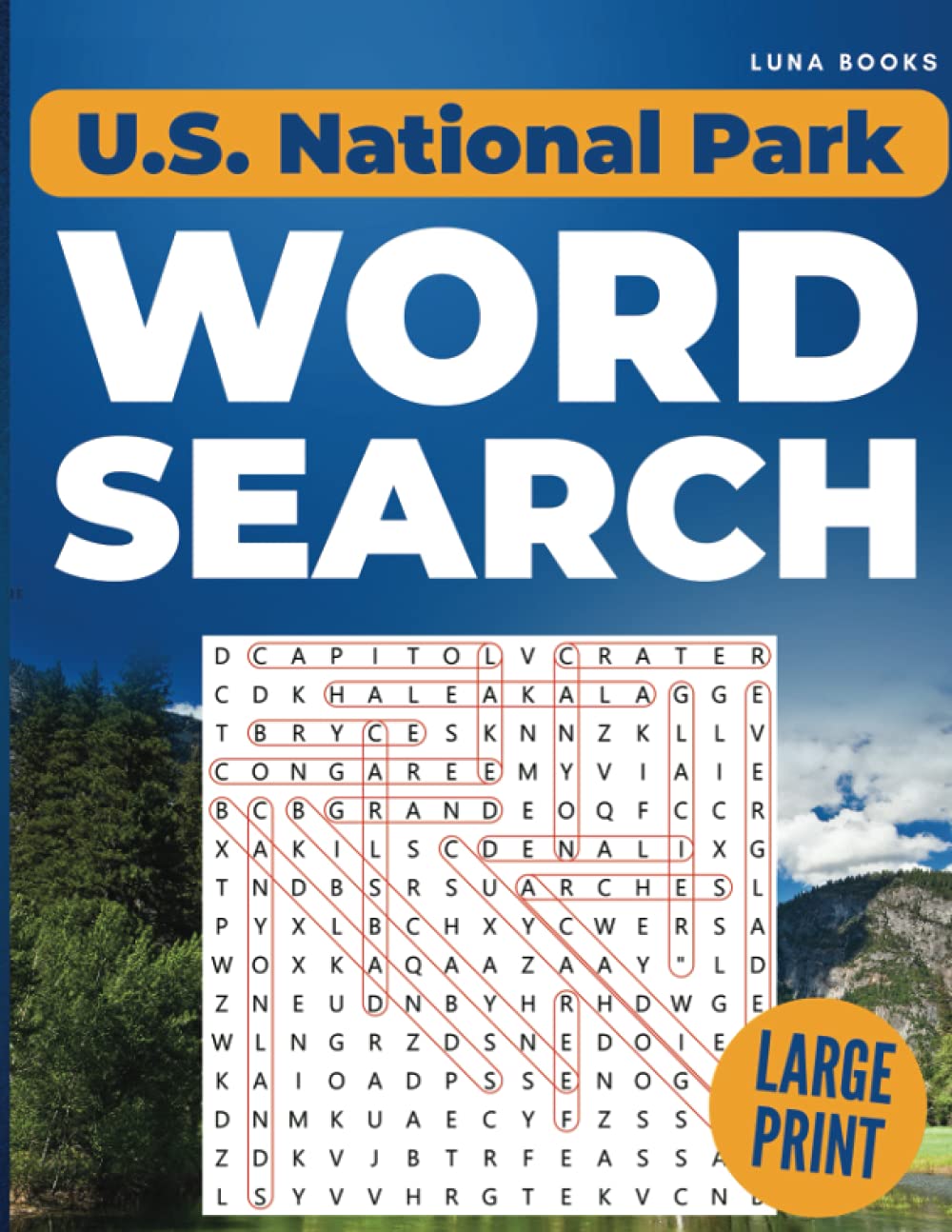Large Print U.S. National Park Word Search Puzzle Book: Books, Luna ...