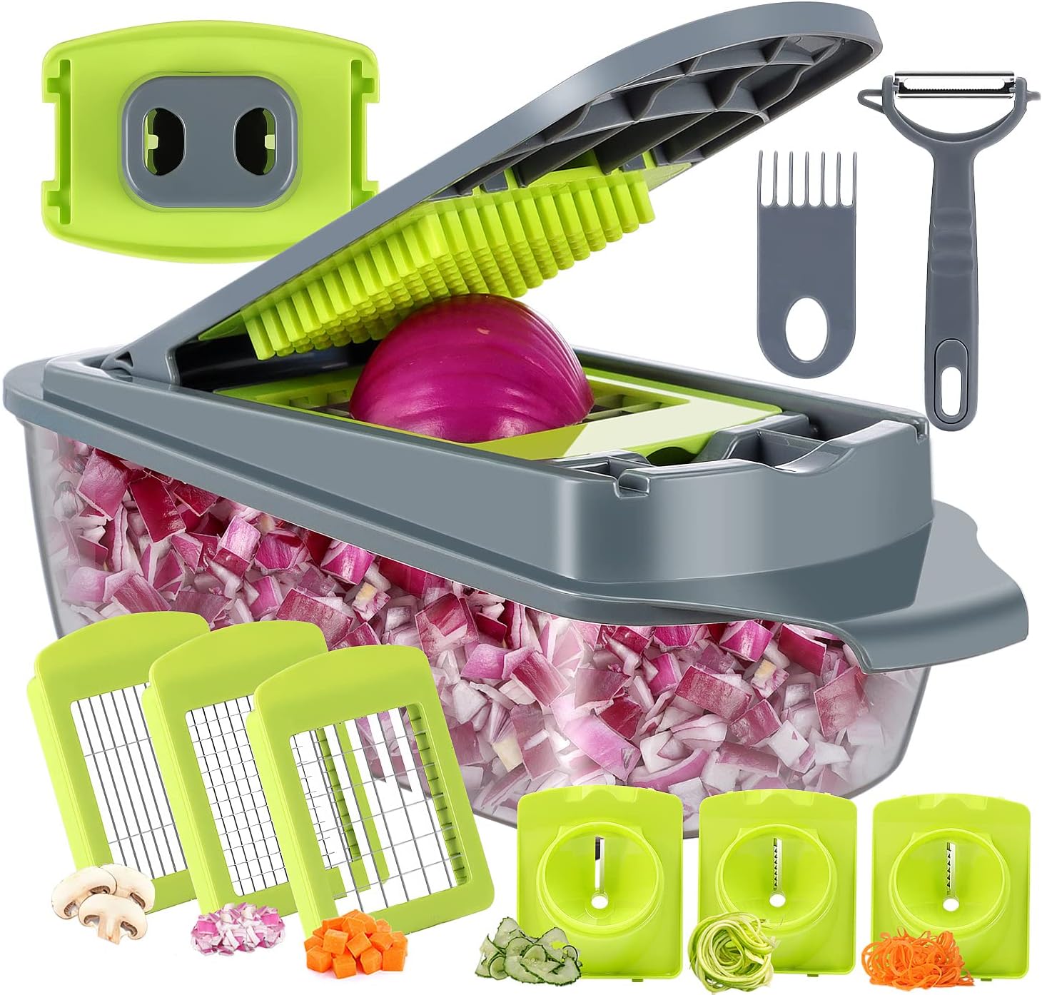 Amazon.com: Artbros Vegetable Chopper, Veggie Chopper 13 in 1 ...