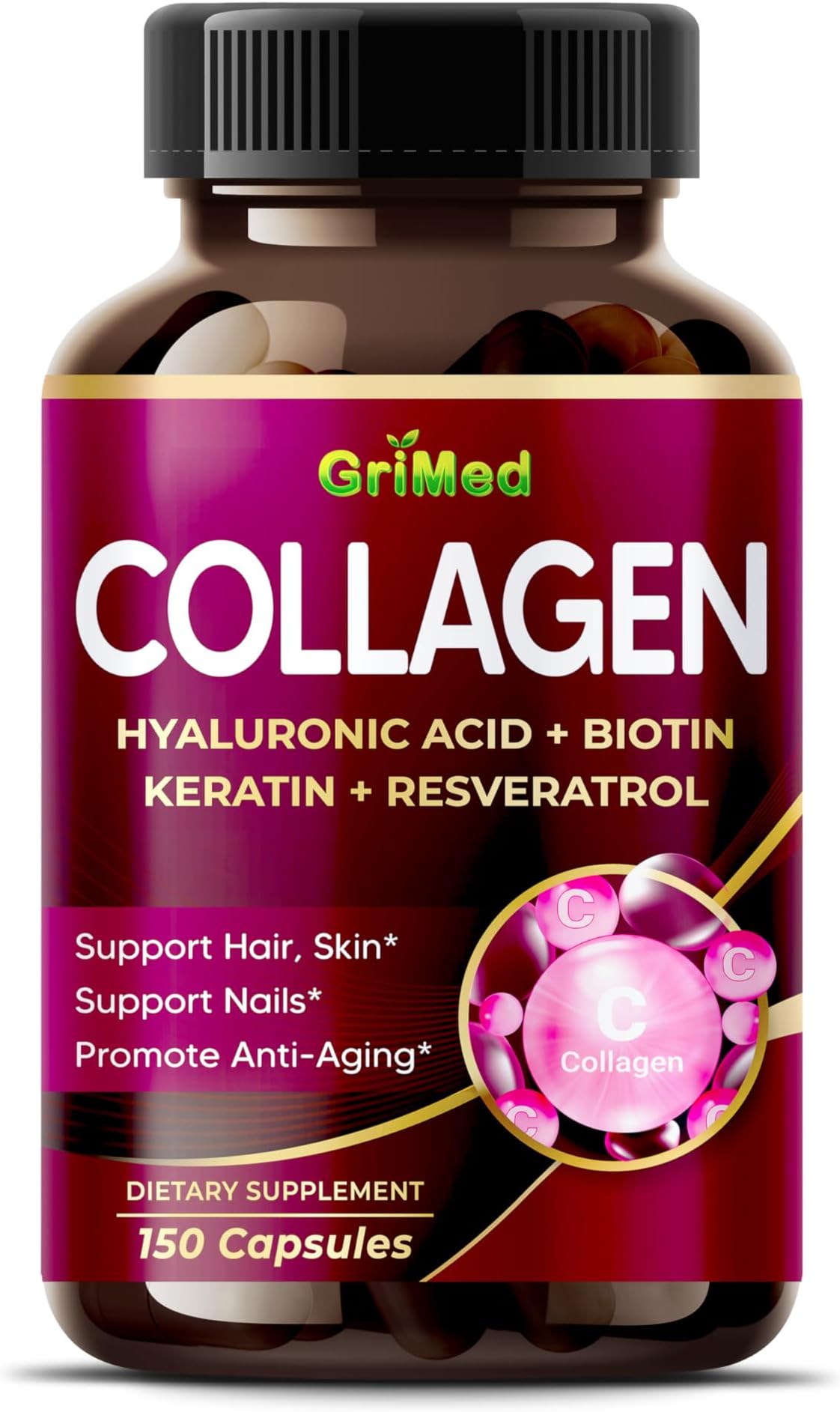 Amazon.com: GriMed Organic Collagen 6,419 mg with Hyaluronic Acid ...