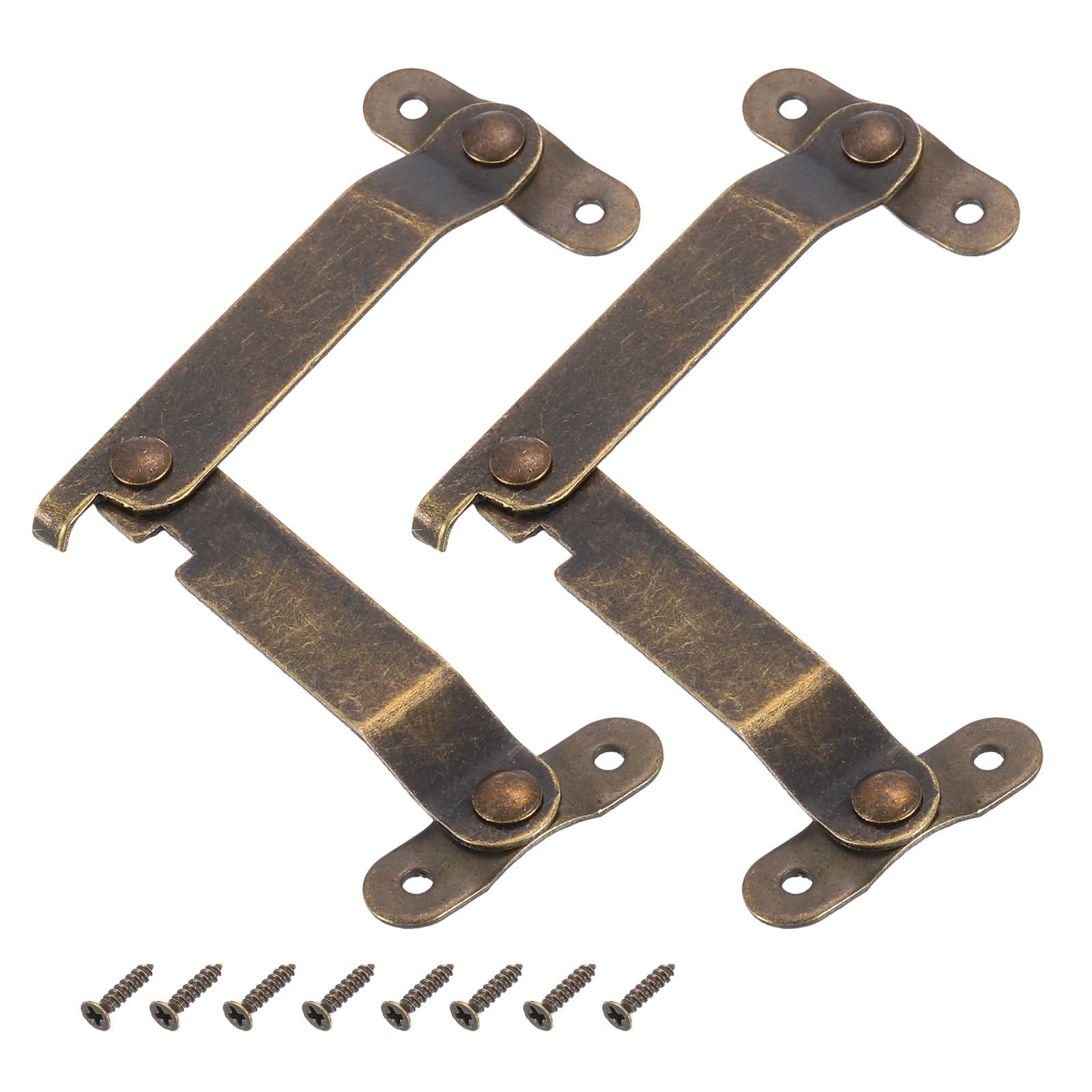 uxcell 2 Pcs Lid Folding Support Hinges, Iron 180 Degree Rotatable ...
