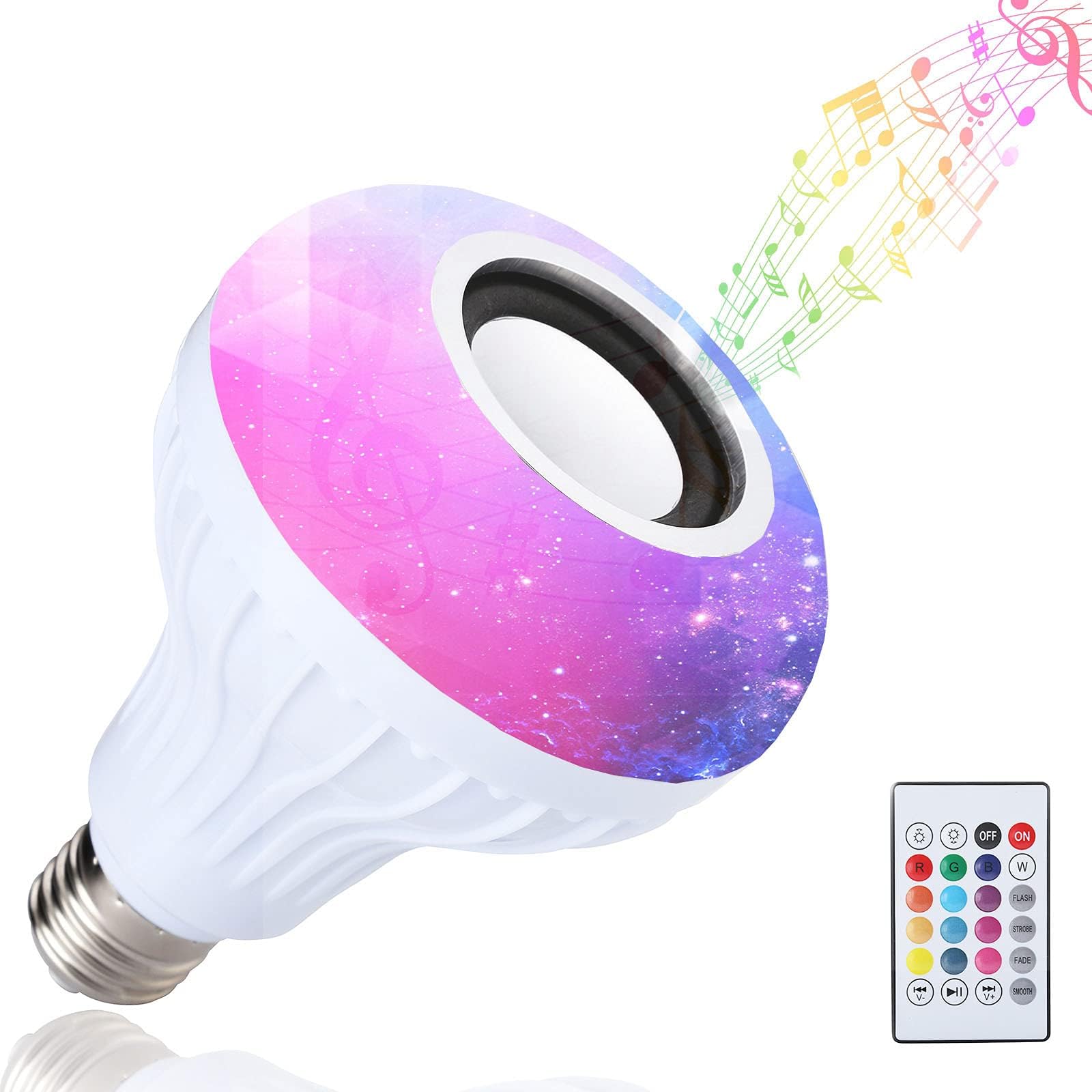 Amazon.com: Texsens LED Light Bulb Bluetooth Speaker, 6W E26 RGB ...