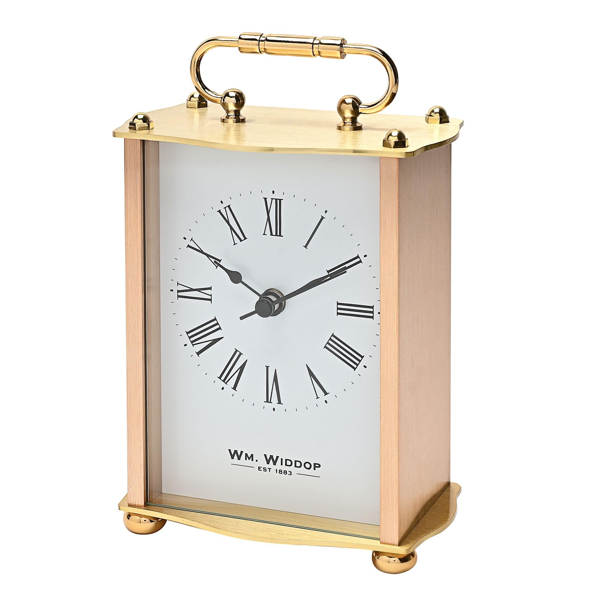 Widdop Carriage Clock in Aluminium Casing with Roman Numeral Dial ...