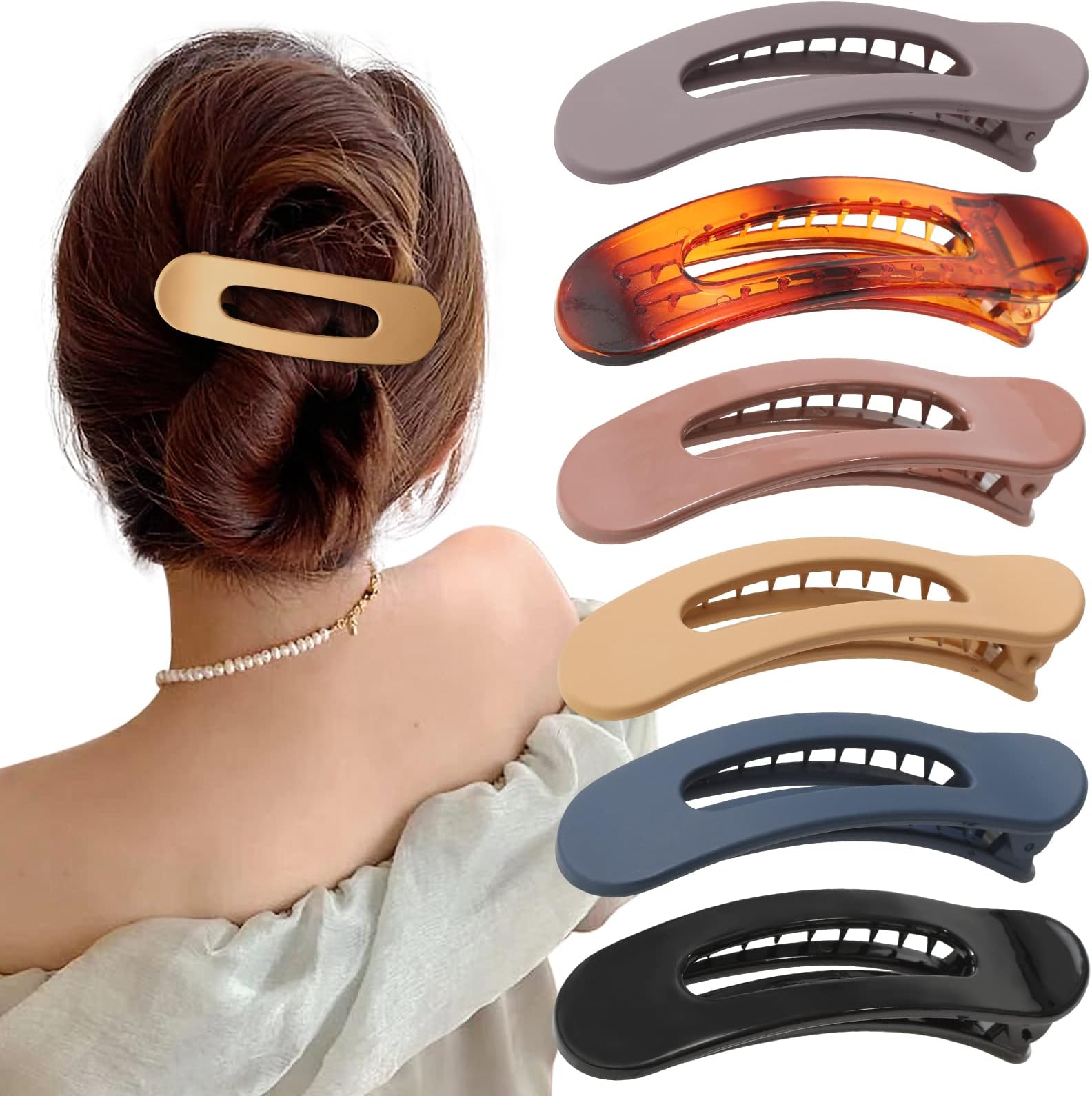 Amazon.com : ATODEN Flat Hair Clips for Women Lay Flat Hair Claw Clips ...