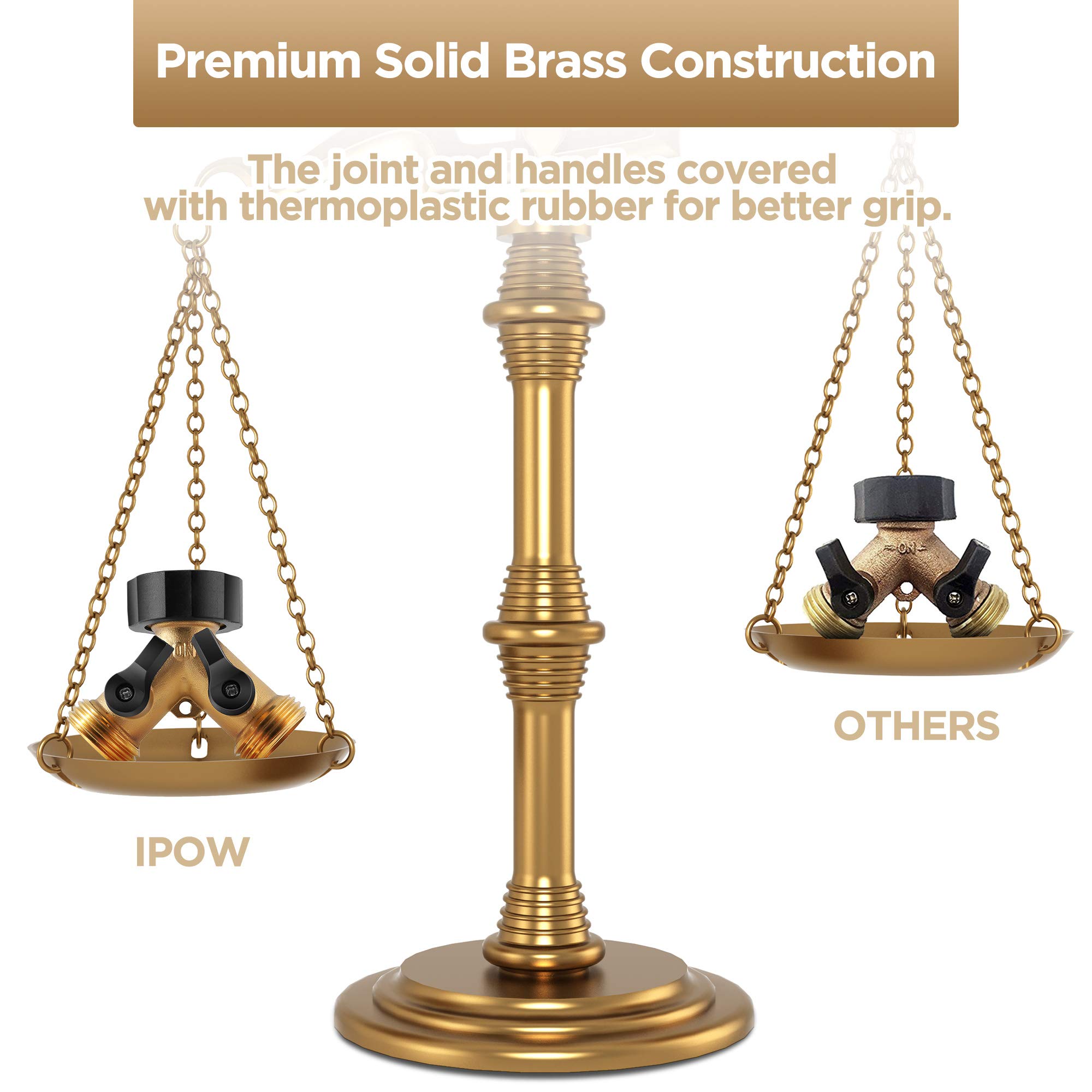 Snapklik.com : IPOW Brass Heavy Duty 2 Way Y Valve Garden Hose Splitter ...