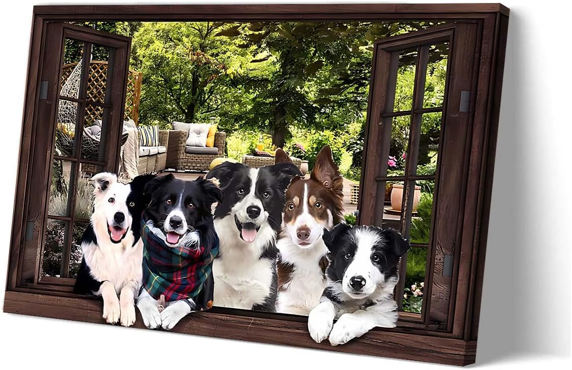 Amazon.com: Hyedugac Border Collie Dog Wall Art Window Poster for ...