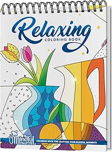 Amazon.com: Mindful Palette Coloring Books for Adults Relaxation – 30 Stress Relief Relaxing ...