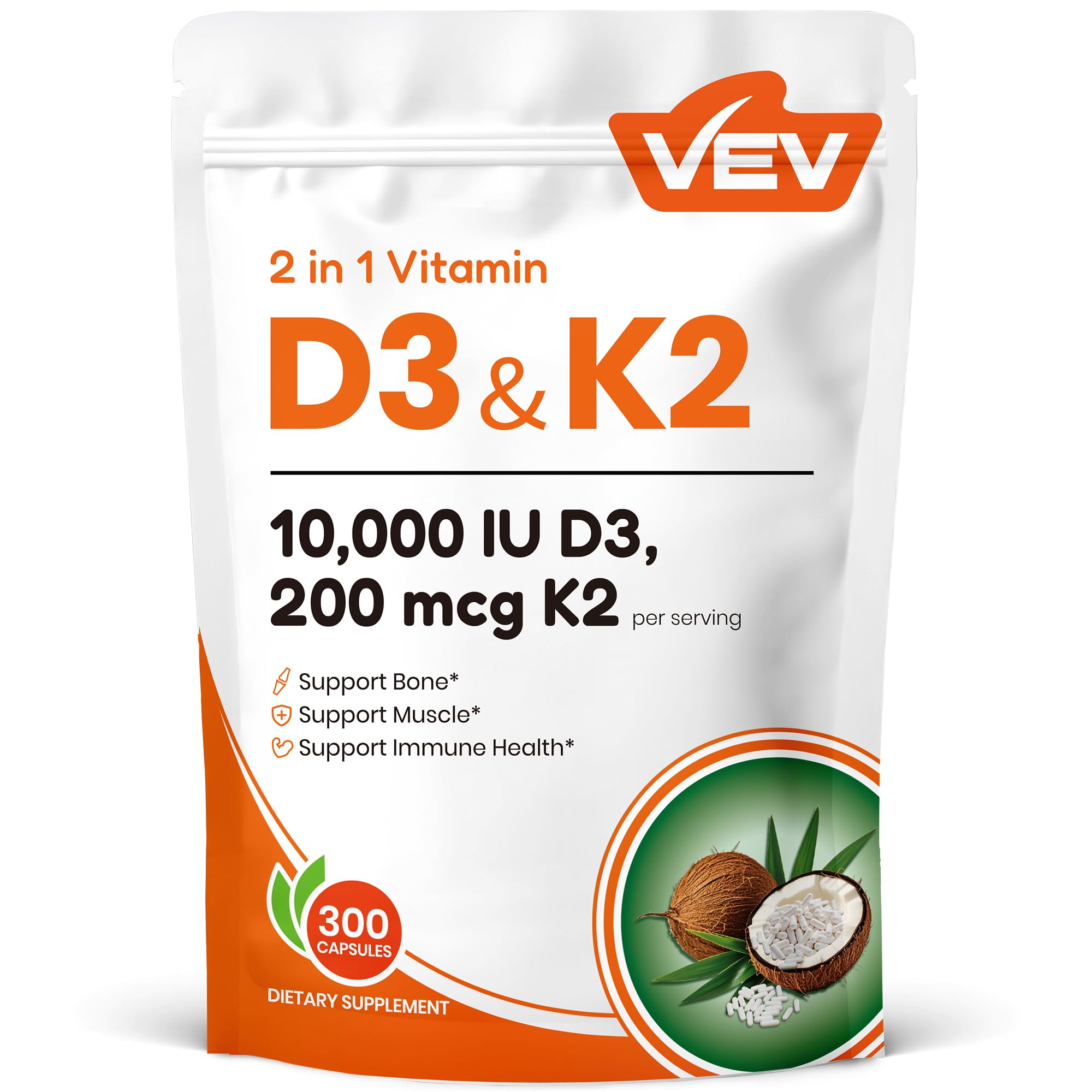Vev Vitamin D3 K2 10 000 Iu D3 200mcg K2 | Desertcart INDIA