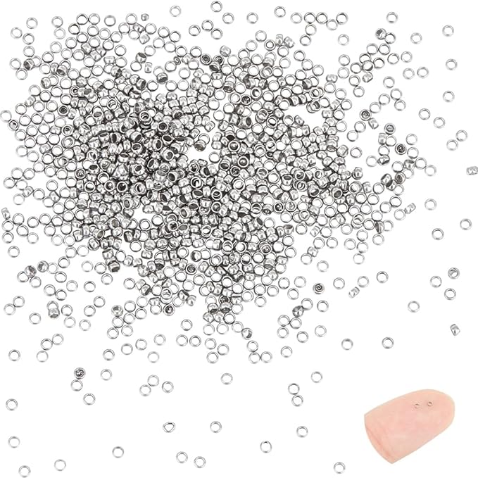 Amazon.com: UNICRAFTALE 1000Pcs Round Crimp Beads 1.5mm Stainless Steel ...