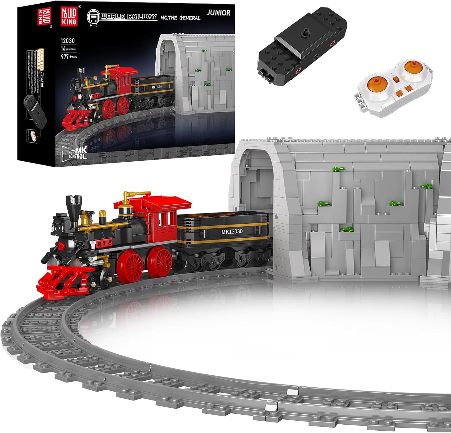 Mould King 12030 Track Train Steam Diesel Locomotive Train Terminal ...