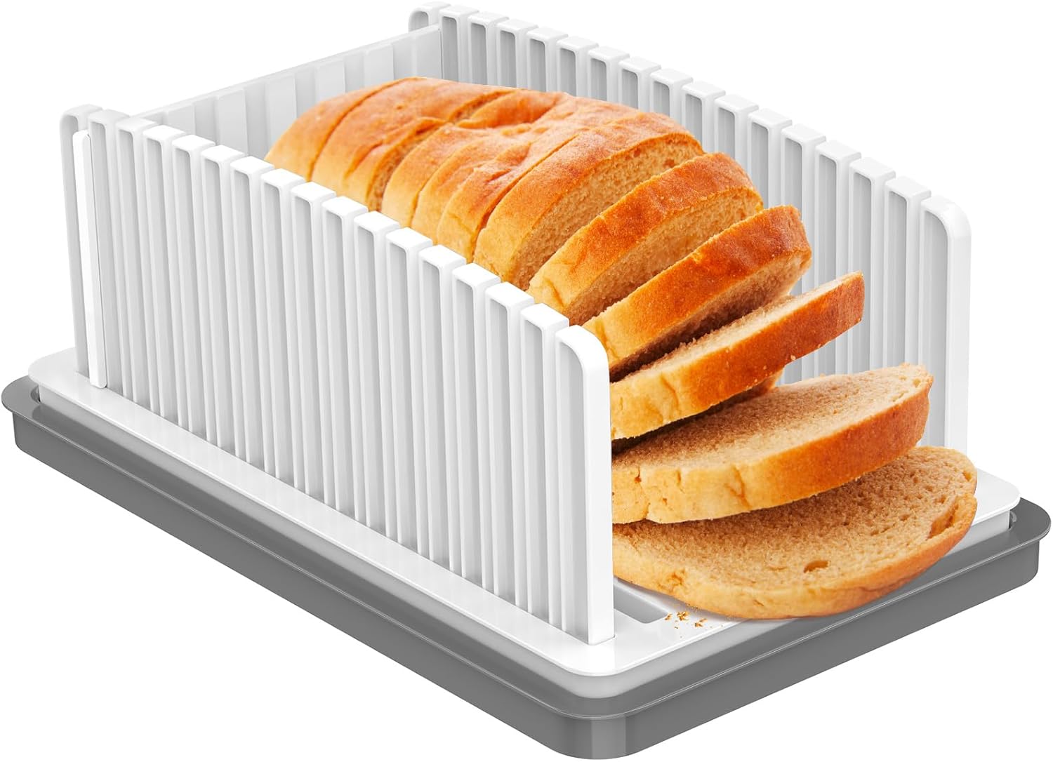 Bread Slicer Guide With Adjustable Width and Crumb Tray - Plastic Loaf ...