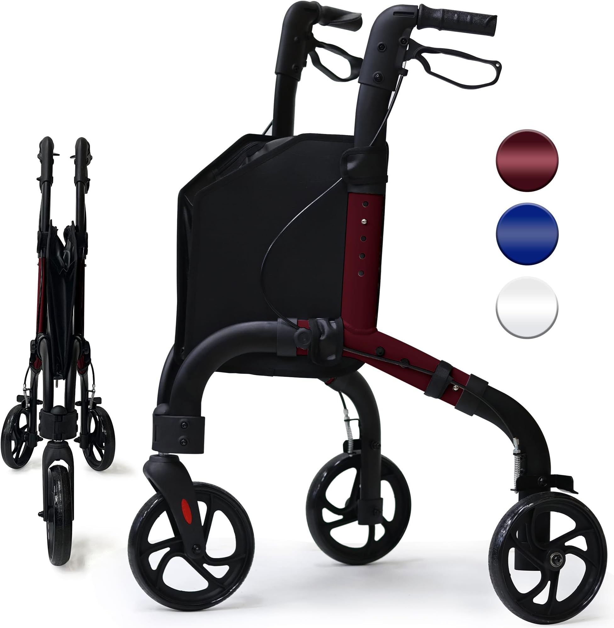 Amazon.com: WALK MATE 3 Wheel Rollator Walker with Seat for Slim ...