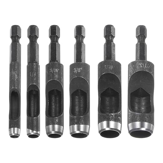 Amazon.com: HARFINGTON Leather Hollow Punch Set 1/4 Hex Shank for ...