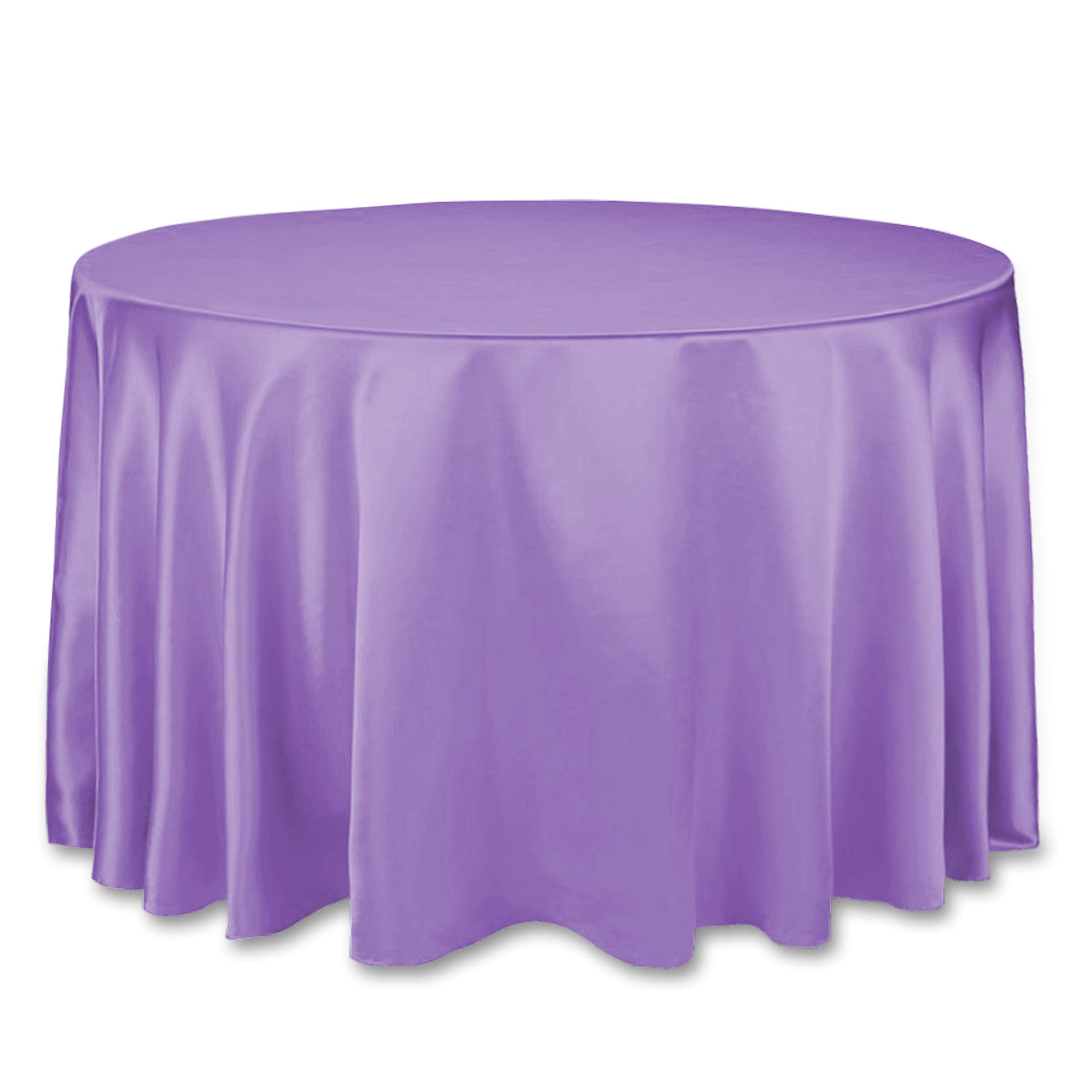 Amazon.com: LinenTablecloth 108-Inch Round Satin Tablecloth Lavender ...