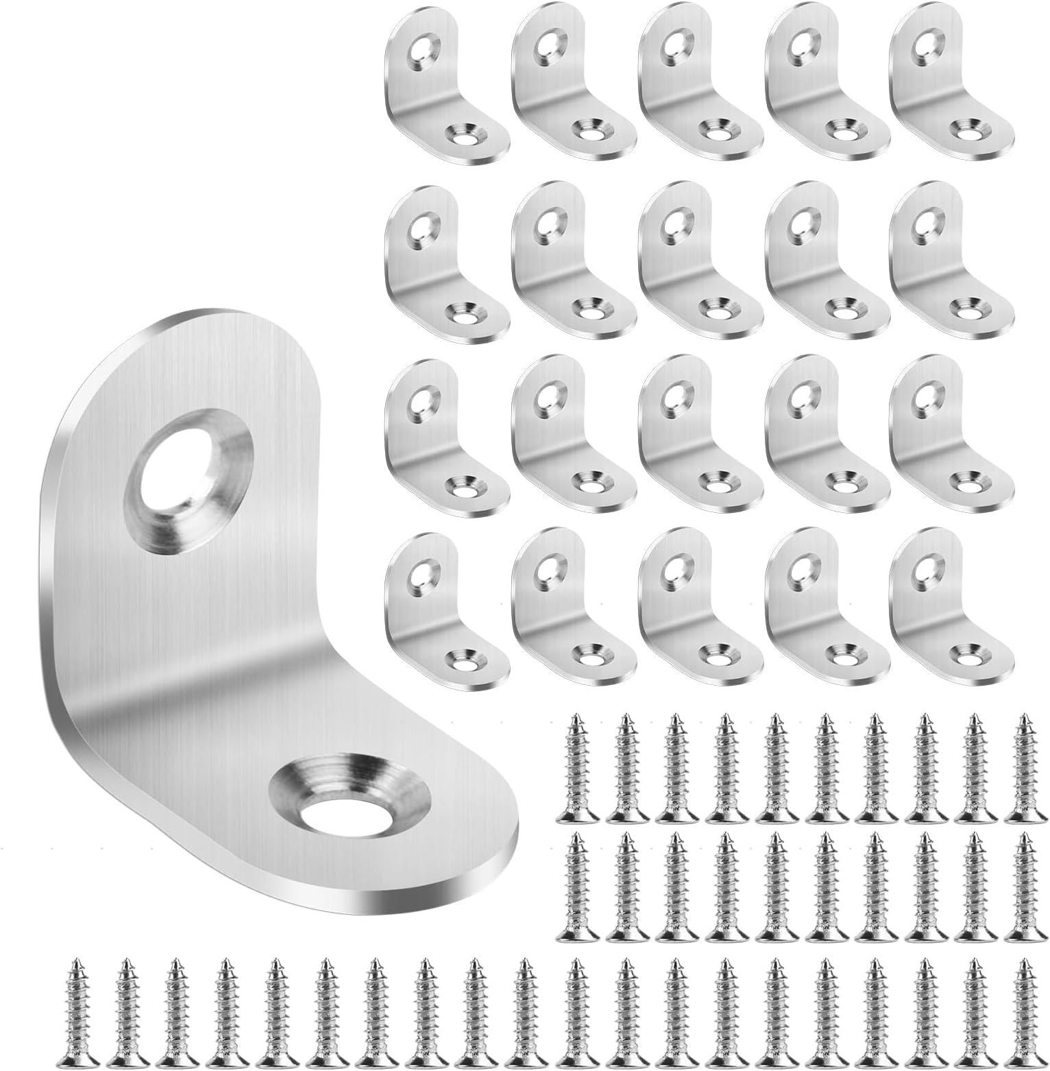 40 PCS Right Angle Brackets Plastic Corner Brackets for Furniture ...