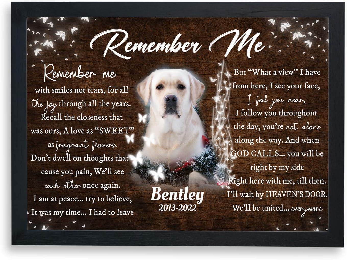 Amazon.com: Personalized Dog Name Remember Me Canvas Poster, Custom Pet ...