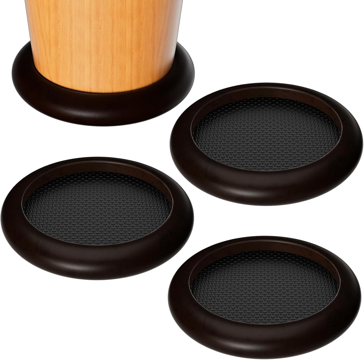 BOIVSHI Furniture Coasters – 4 PCS 3" Round Non Slip Caster Cups ...