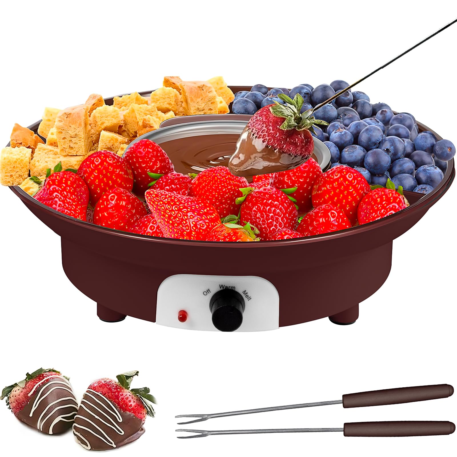 Electric Chocolate Fondue Maker, Chocolate Fondue Pot Set with Forks ...