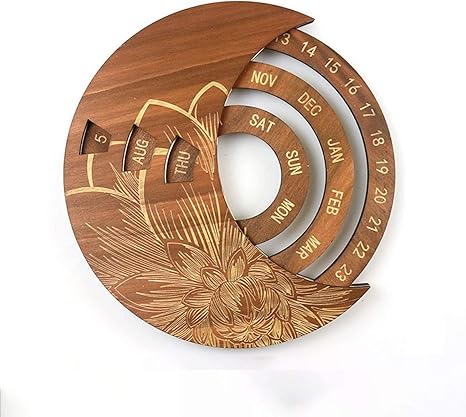 Calendriers Muraux, Calendrier Perpétuel En Bois, Mur De Mur De Lune ...