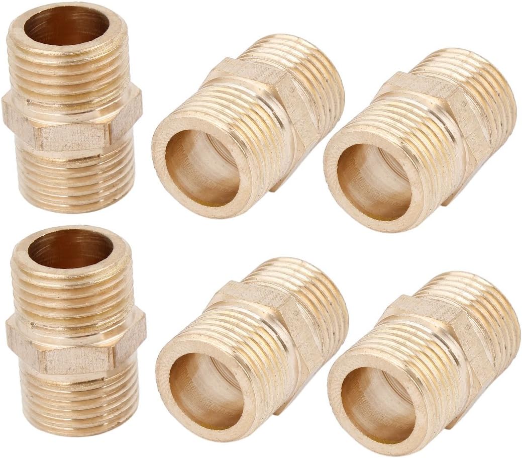 Amazon.com: uxcell 6pcs 20mm 1/2PT Male to Male Thread Equal Fitting ...