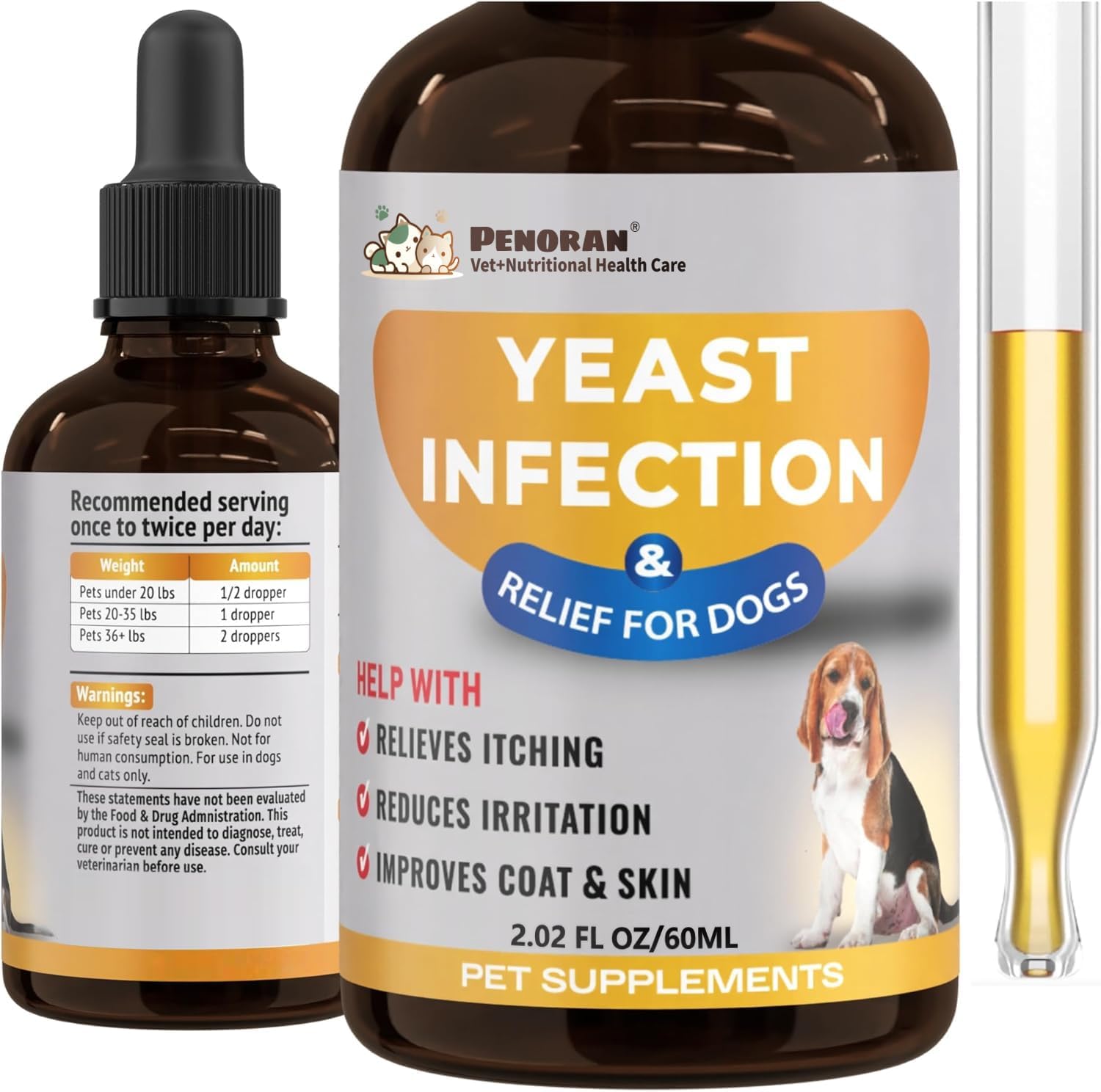 Yeast Infection Relief for Cats and Dogs, 2.02 Fl Oz, Reduces Itching ...
