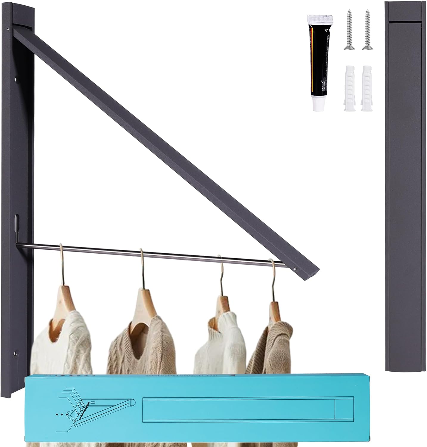 SunEegral Wall Mounted Clothes Drying Rack - Space Saving Aluminum ...