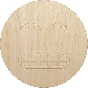 Amazon.com: Grimace Face Sheepish Emoticon Unfinished Wood Shape Piece ...