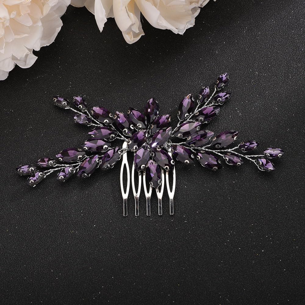 Amazon.com : Teyglen Crystal Bride Wedding Hair Comb Hair Accessories ...