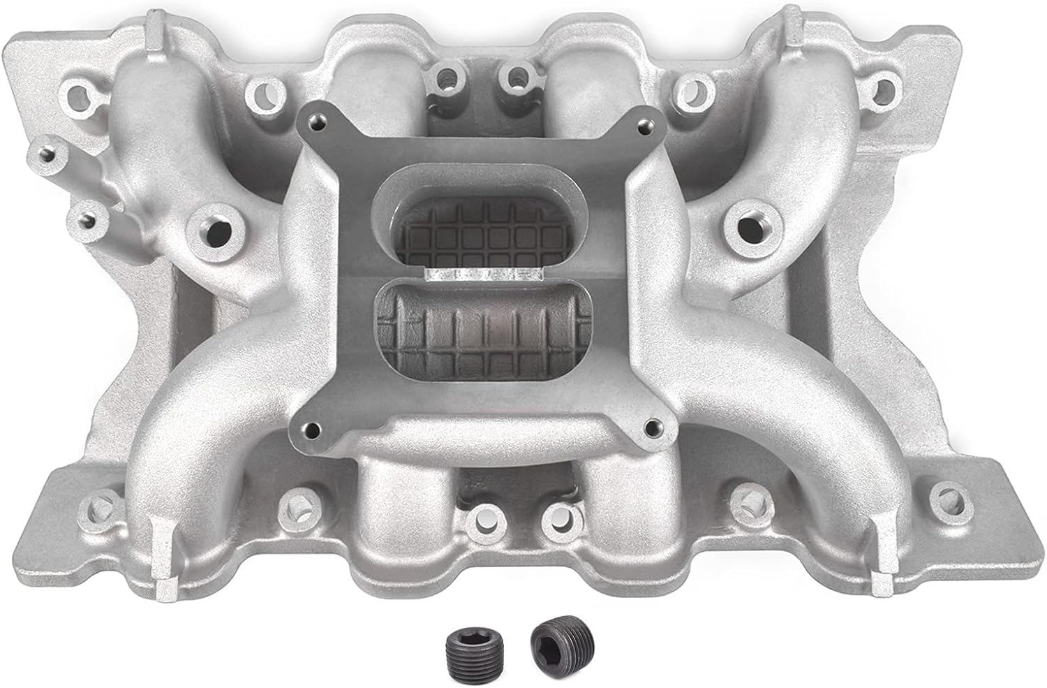Amazon.com: GELUOXI Aluminum Dual Plane Air-Gap Intake Manifold 7564 ...