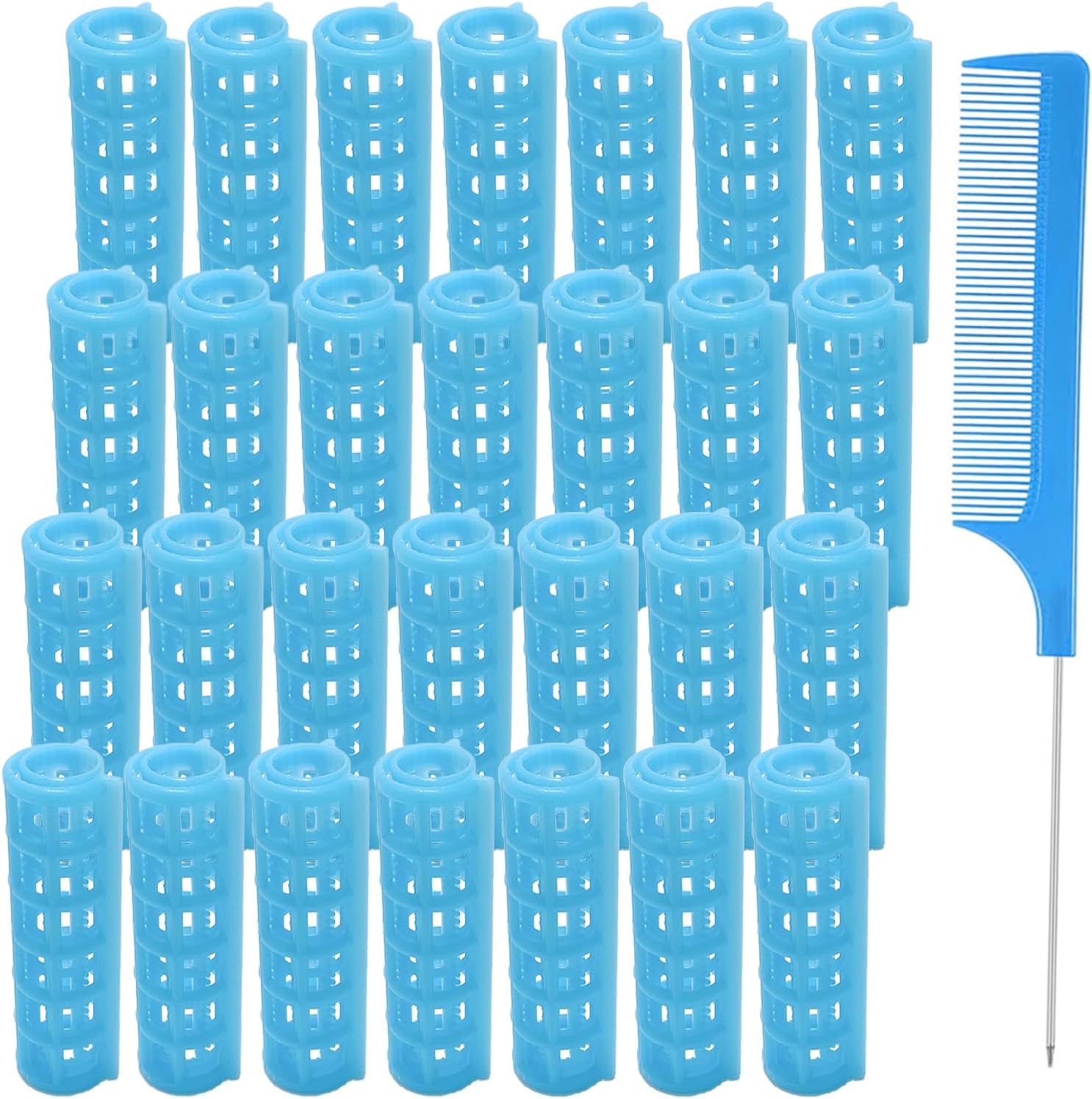 28PCS Plastic Hair Rollers Set 1.5cm/0.6in Heatless Hair Rollers Hair ...