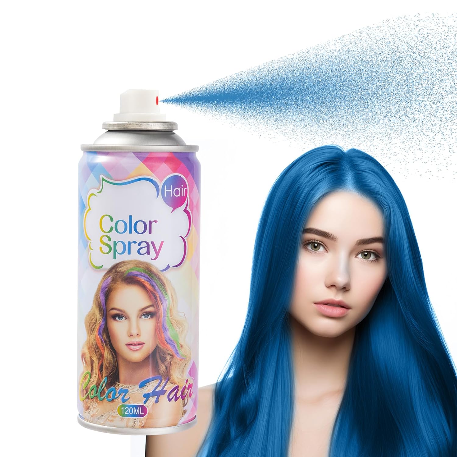 Amazon.com : Temporary Hair Color Spray, Blue Hair Dye, Hair Color For ...