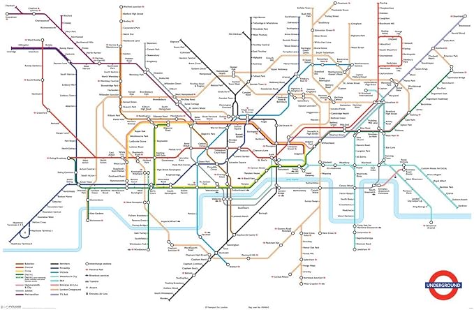 HUGE LAMINATED London Underground Tube Map Poster : Amazon.co.uk: Home ...