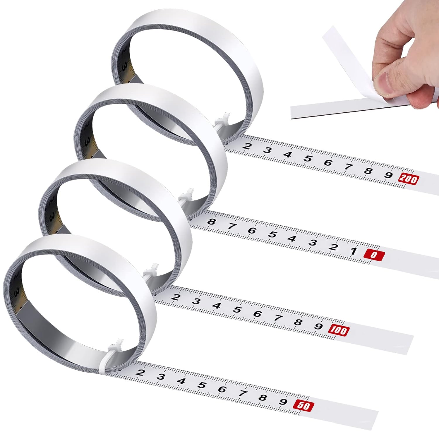 4 Pcs Selbstklebendes Maßband - Maßband Selbstklebend - Maßband Zum ...