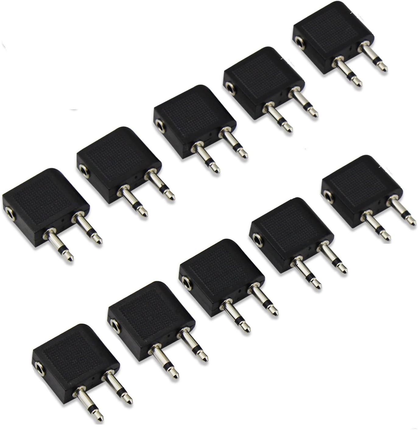 Ocr TM 10 Pcs Airline Adapters Converts A Dual-Prong Audio Adapter ...