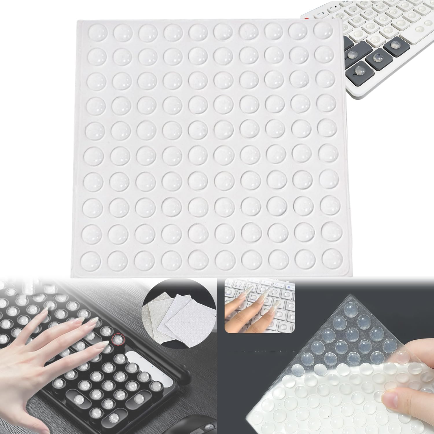LXCJZY Bubble Stickers for Keyboard, 100Pcs Keyboard Bubbles for Long ...