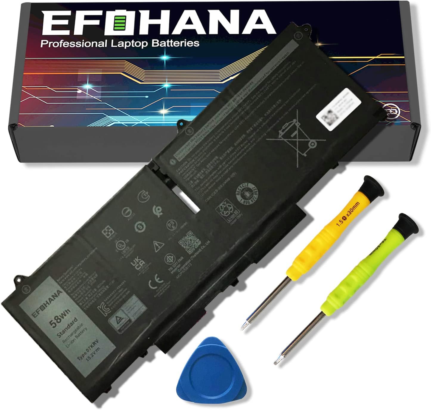 Amazon.com: EFOHANA 07KRV Laptop Battery Replacement for Dell Latitude ...